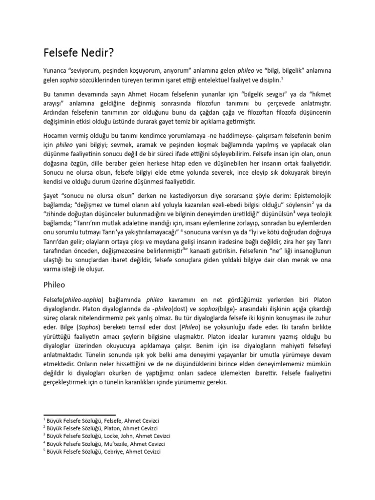 Felsefe Nedir?: Phileo | PDF