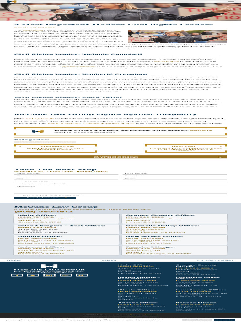 3 Important Modern Civil Rights Leaders McCune Law Group | PDF ...