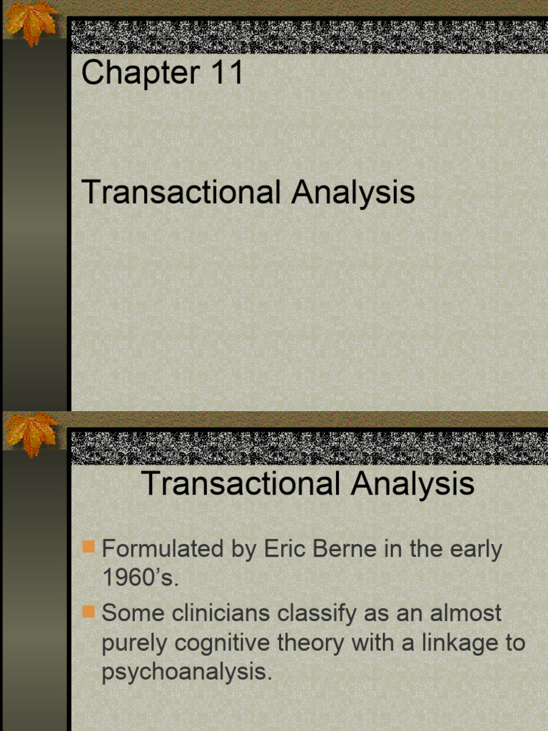 Transactional Analysis | Download Free PDF | Psychology | Psychological Theories