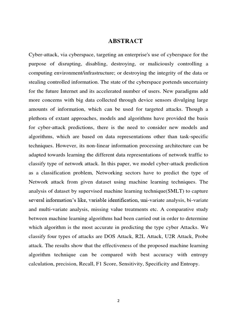 Prediction of Cyber Attacks Using Data Science Technique | PDF ...