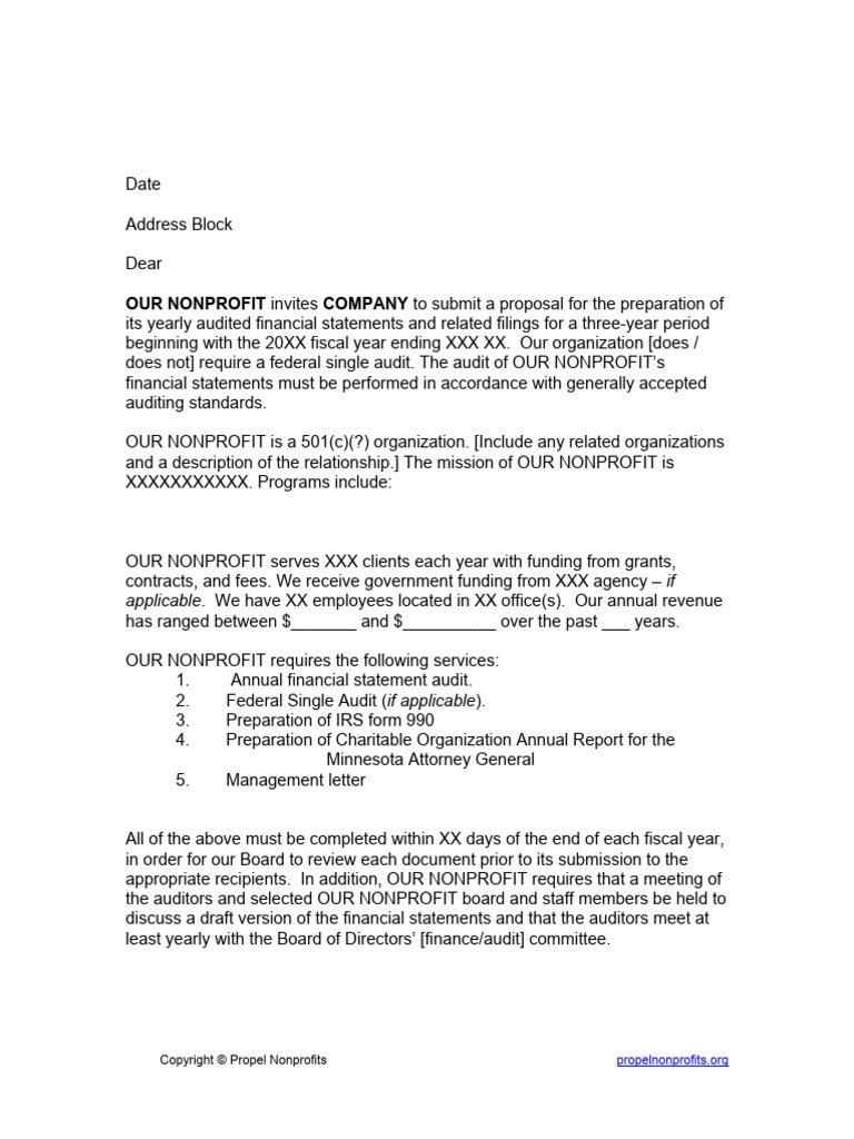 Audit Services RFP | PDF | Audit | Nonprofit Organization