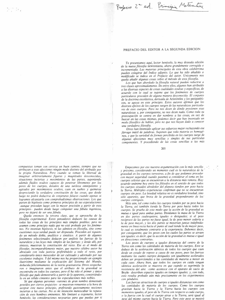 Prólogo A La Segunda Edición de Los Principia de Newton (Roger Cotes) | PDF