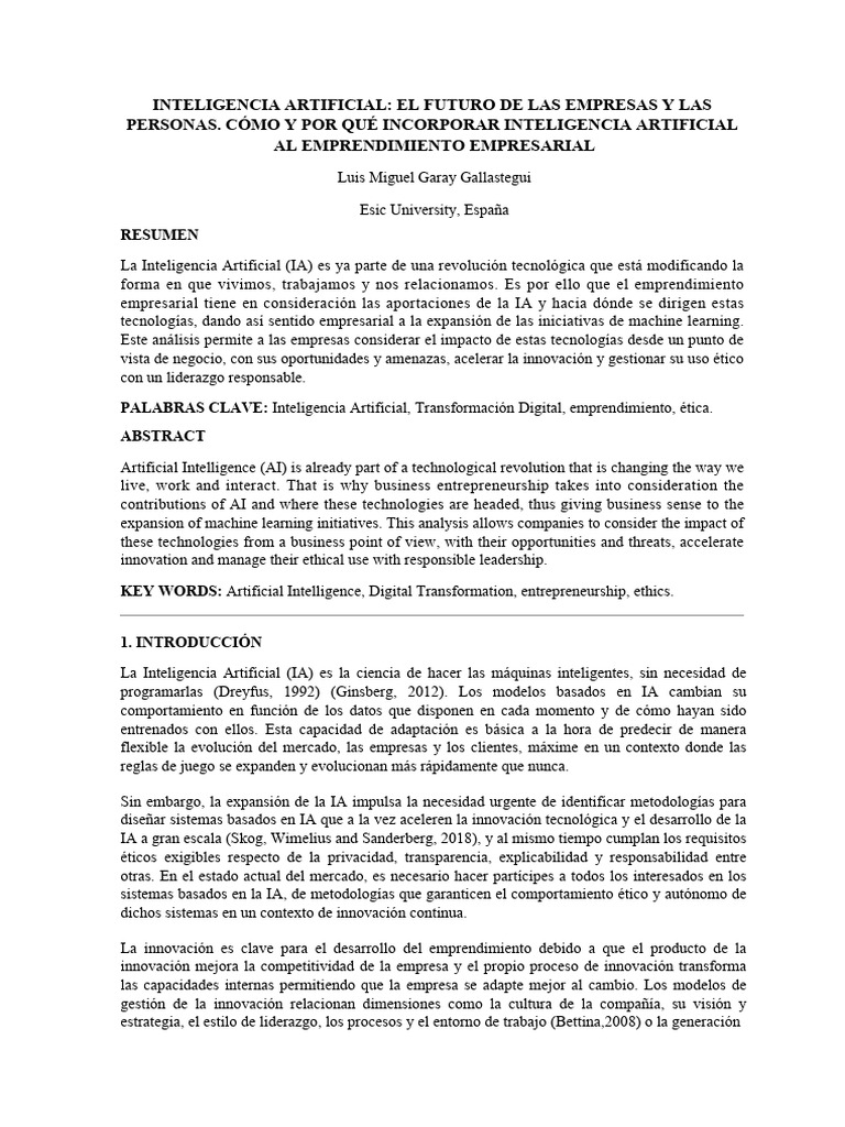 Inteligencia Artificial - El Futuro de Las Empresas y Las Personas Como ... Inteligencia Artificial - El Futuro de Las Empresas y Las Personas Como ...