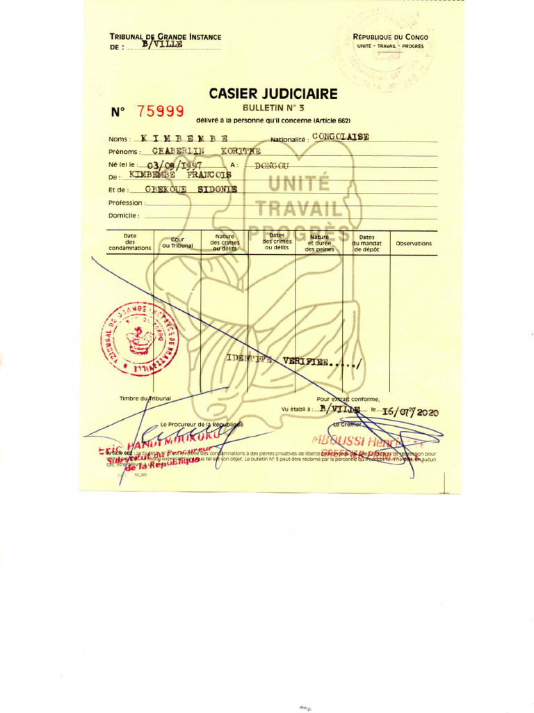 Casier Judiciaire | PDF