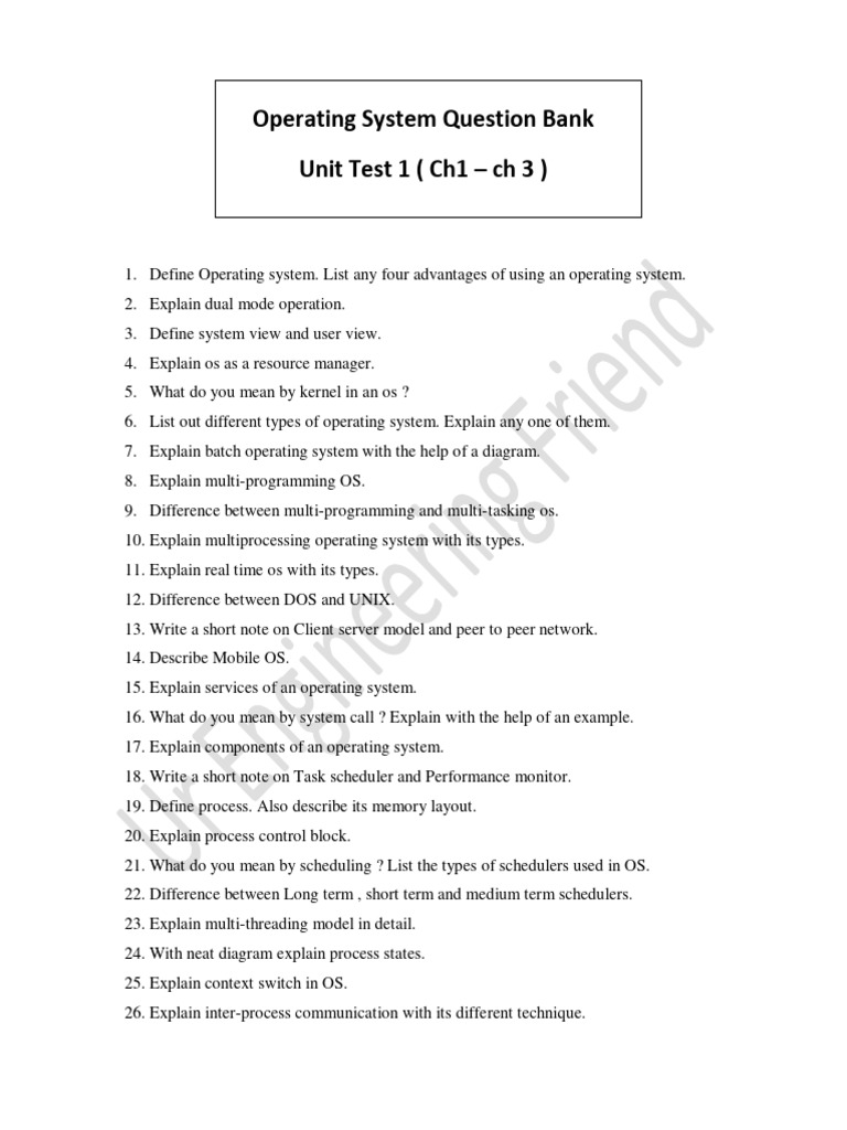 Question Bank For Unit Test #1 | PDF