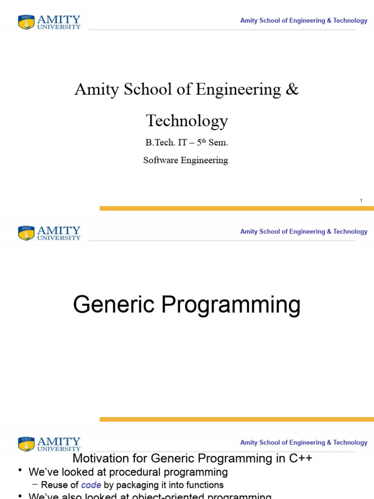 Generic Programming Templates | PDF