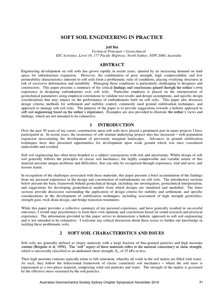 Soft Soil Engineering in Practice | PDF