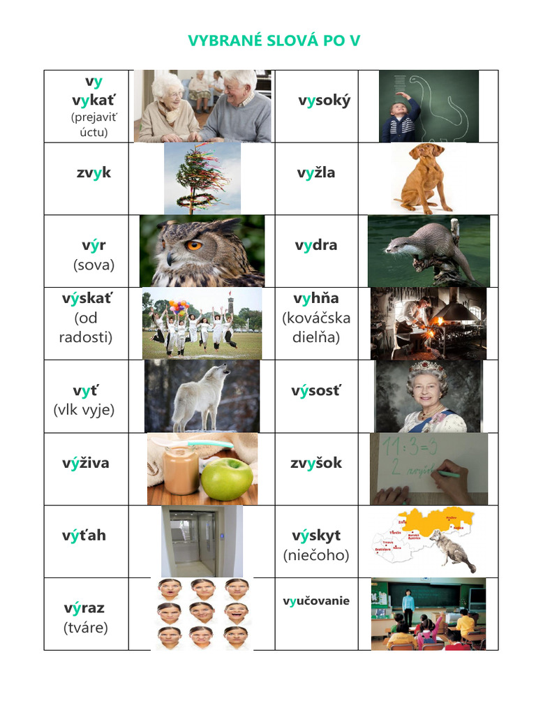 Vybrané slová po V | PDF