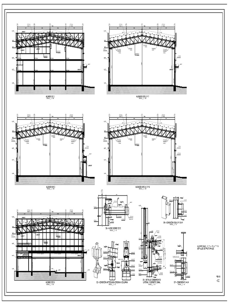 Detalles Estructurales de Alzados 1-8 | PDF | Ingeniería de Edificación ...