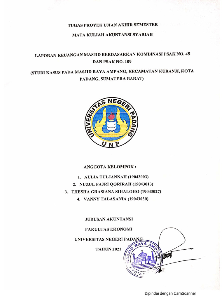 Tugas Proyek Uas Akuntansi Syariah (Laporan Keuangan Studi Kasus Pada Masjid Raya Ampang ...