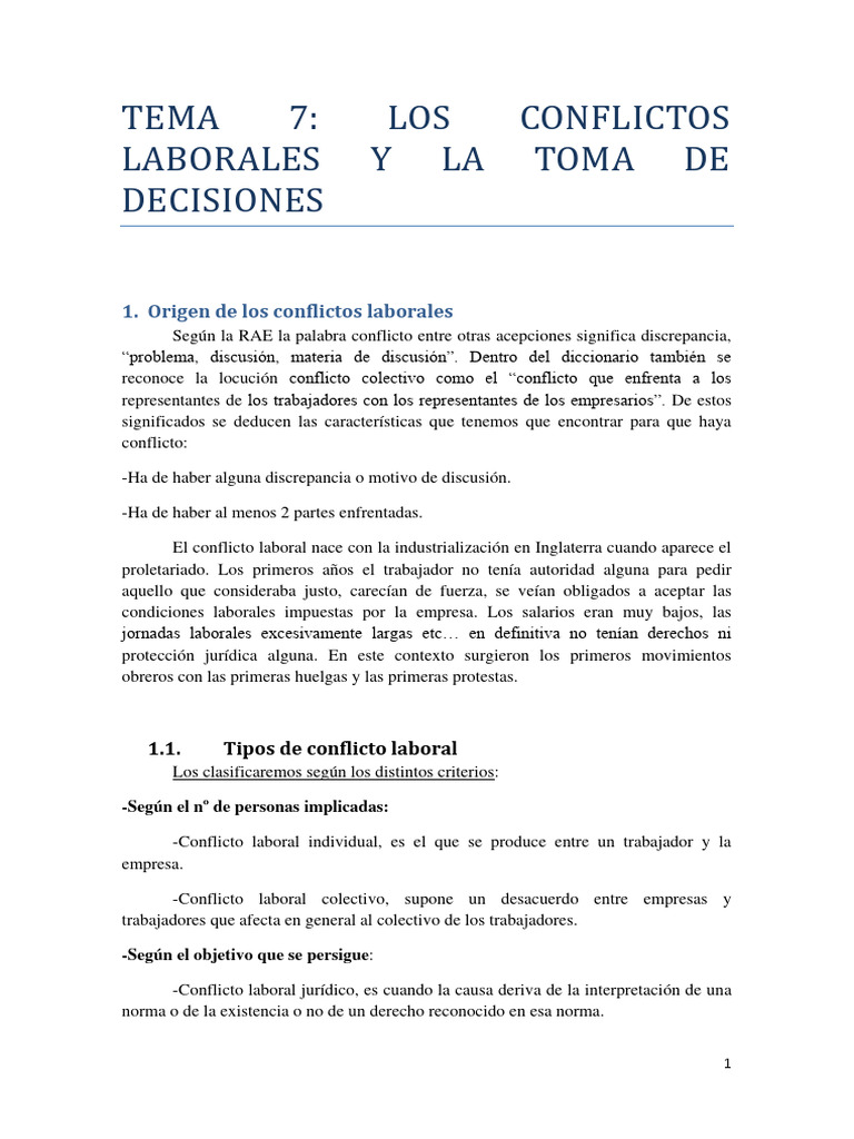 T7 Fol - Conflictos Laborales | PDF | Derecho laboral | Bloqueo (industria)