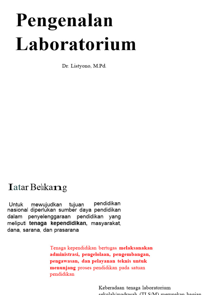 Materi 1 Pengenalan Laboratorium | PDF