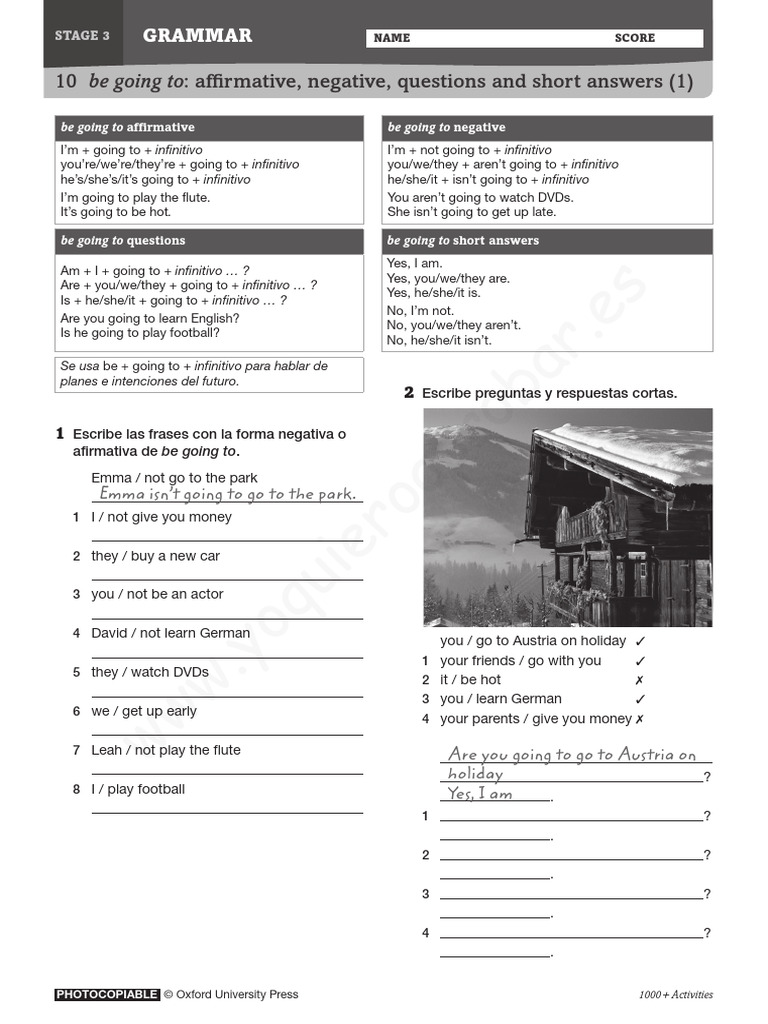 Going To - Affirmative-Negative - Questions | PDF