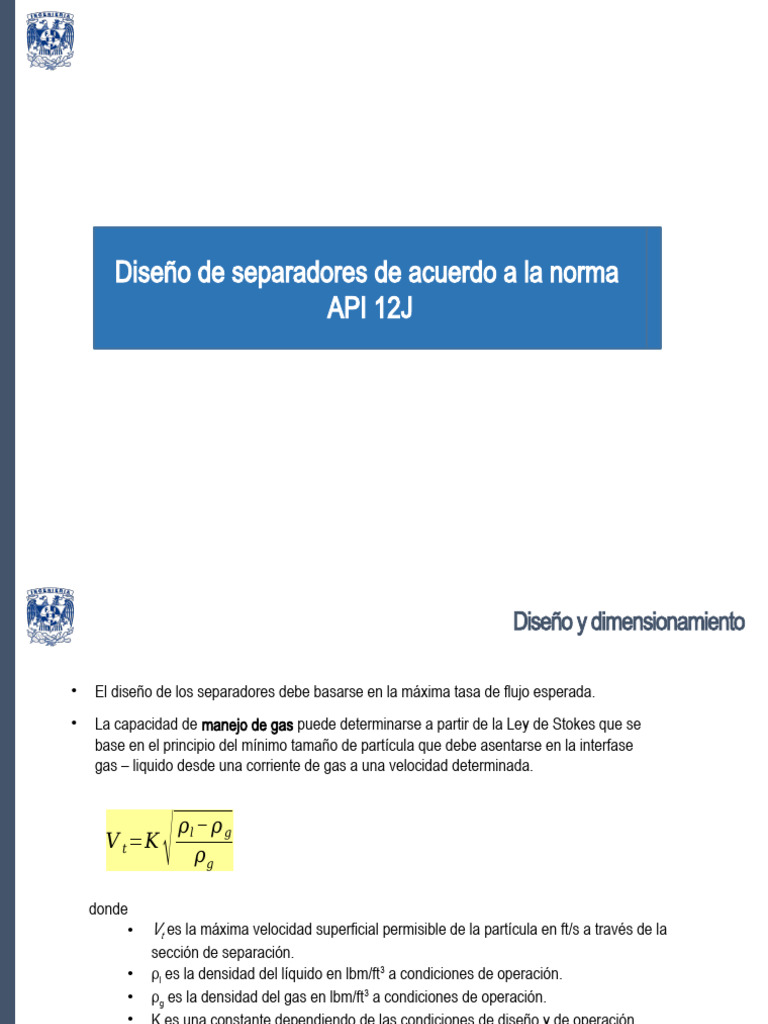 8 Separadores API 12J PPTX | PDF | Gases | Fases de la materia