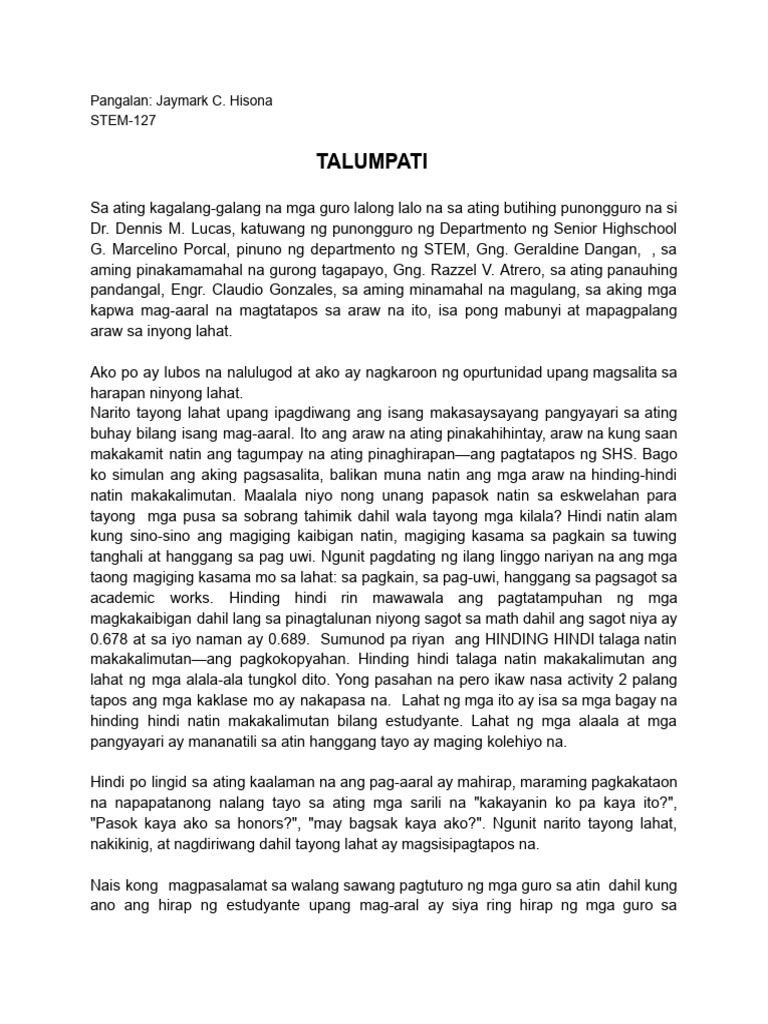 Talambuhay Ni Pareng Jaymark | PDF