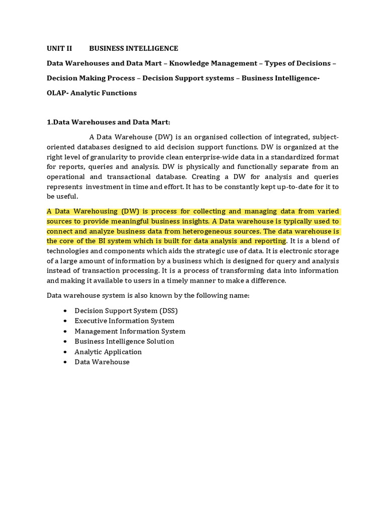 Business Analytics | PDF | Data Warehouse | Business Intelligence