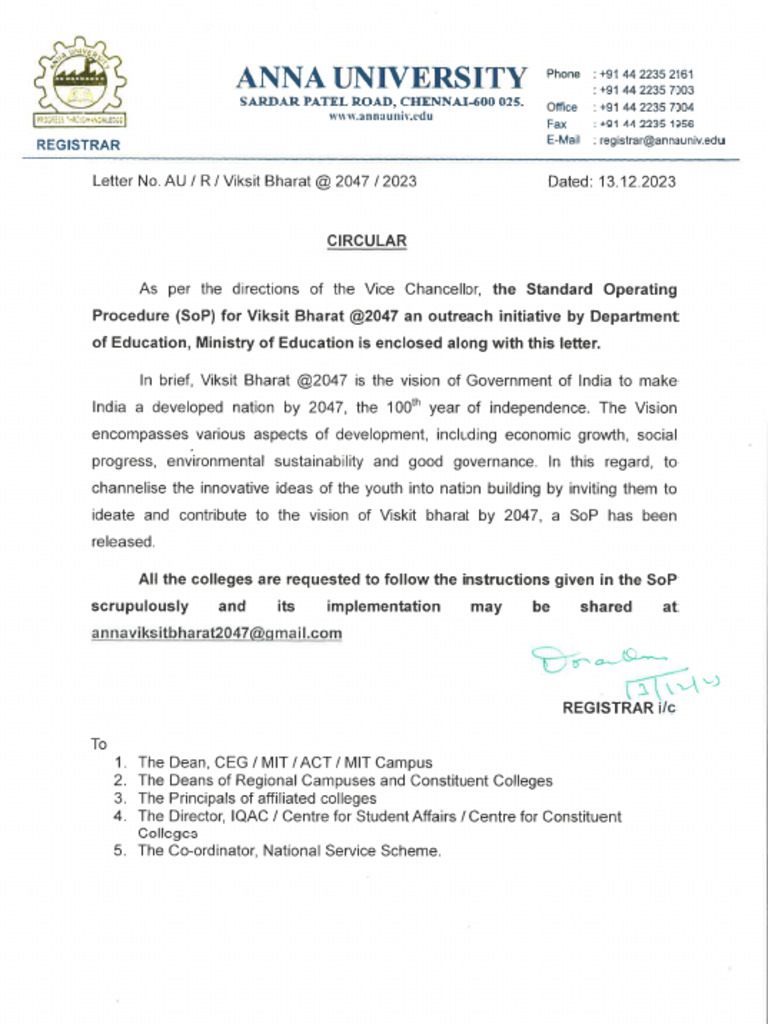 VIKSIT Letter | PDF