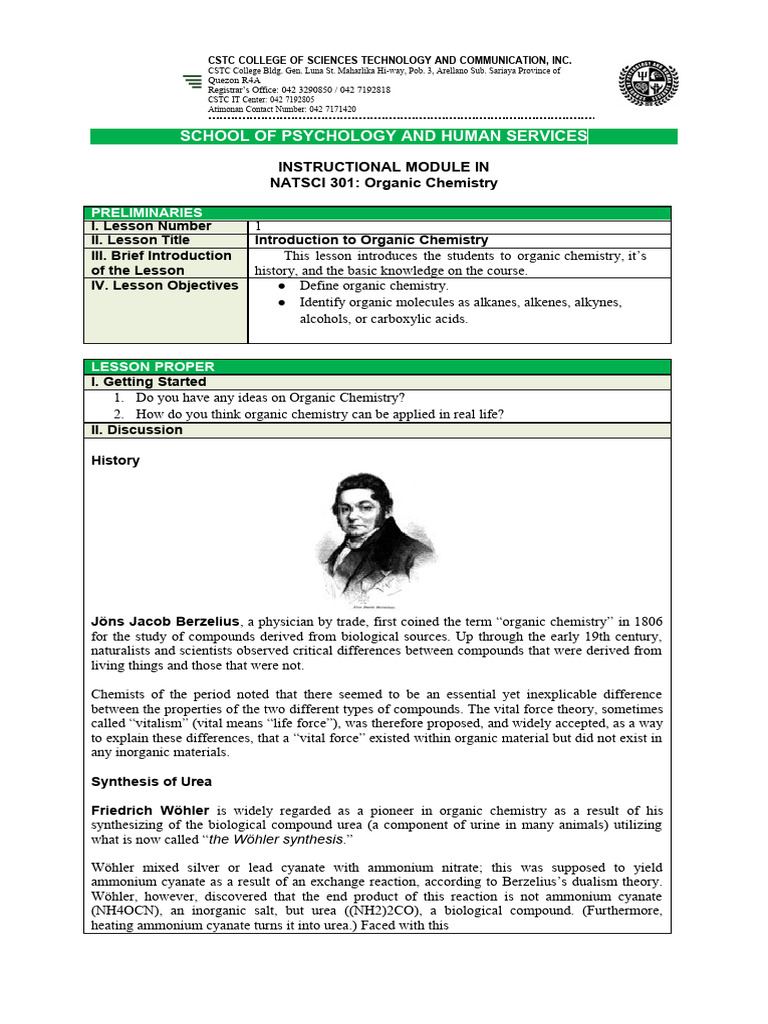 NatSci 301 Instructional Learning Module 1 | PDF | Fat | Alkene