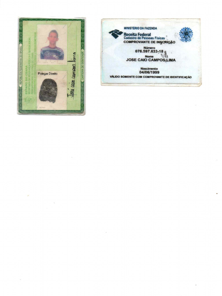 Identidade e CPF | PDF