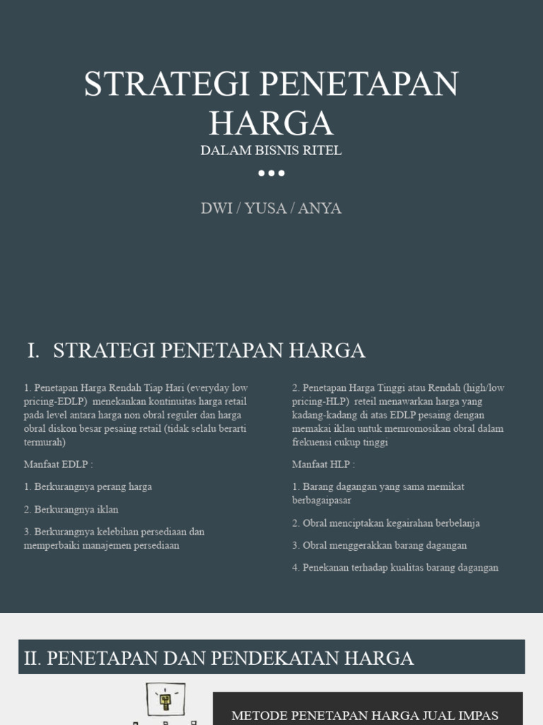 Strategi Penetapan Harga Dalam Bisnis Ritel | PDF