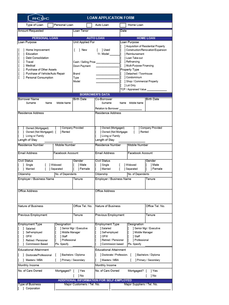 PL Application Form Editable | PDF
