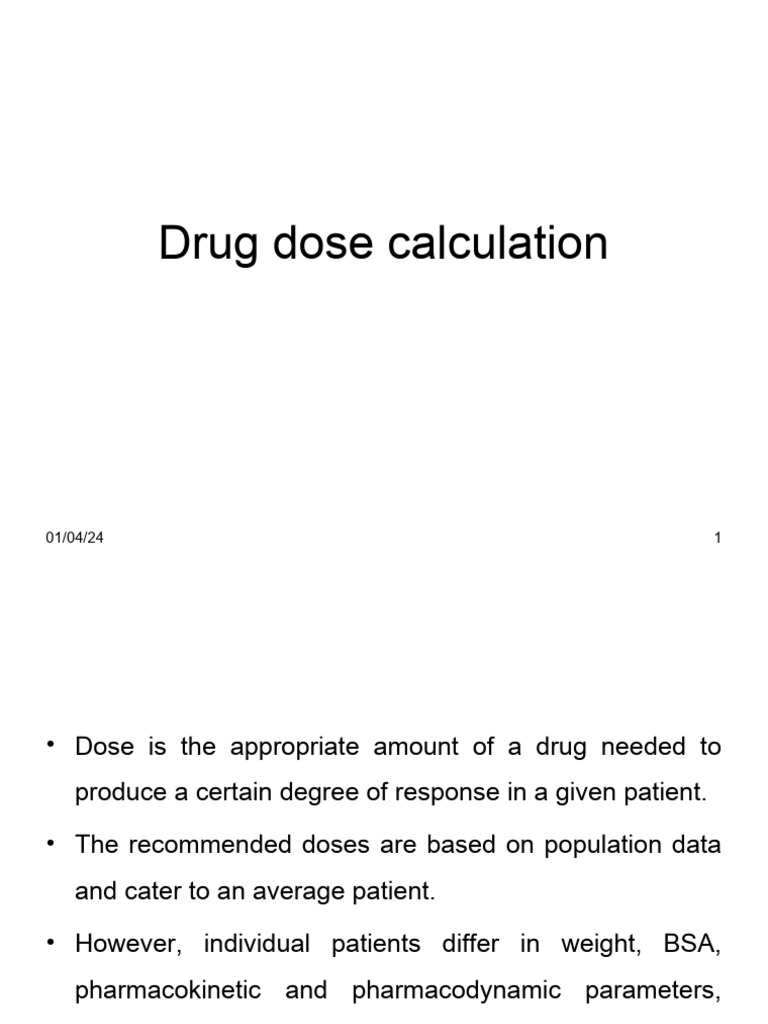 Pediatric Drug Dose Calculation Guide | PDF | Wellness