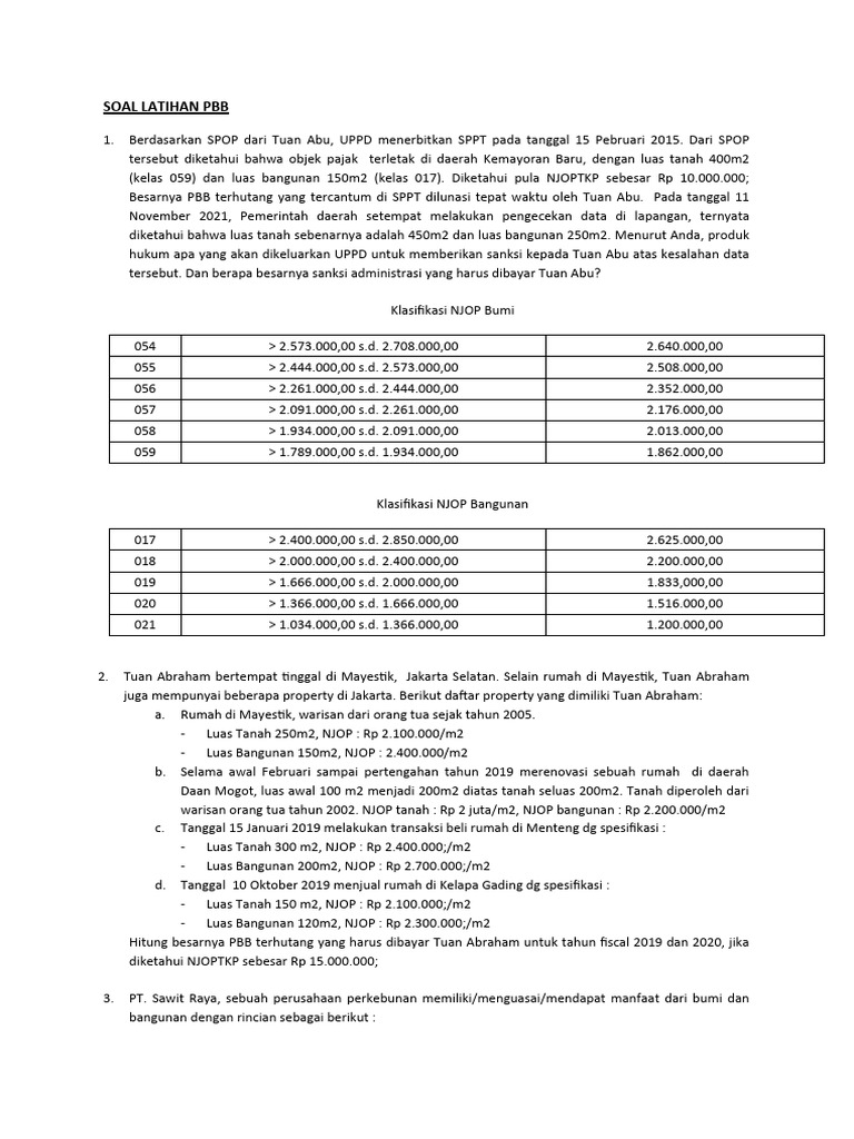 Latihan Soal PBB - BM | PDF