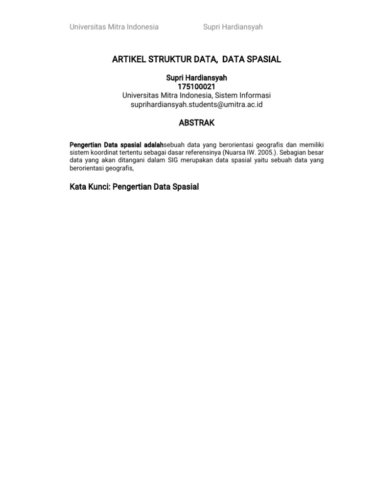 Data Spasial Supri | PDF