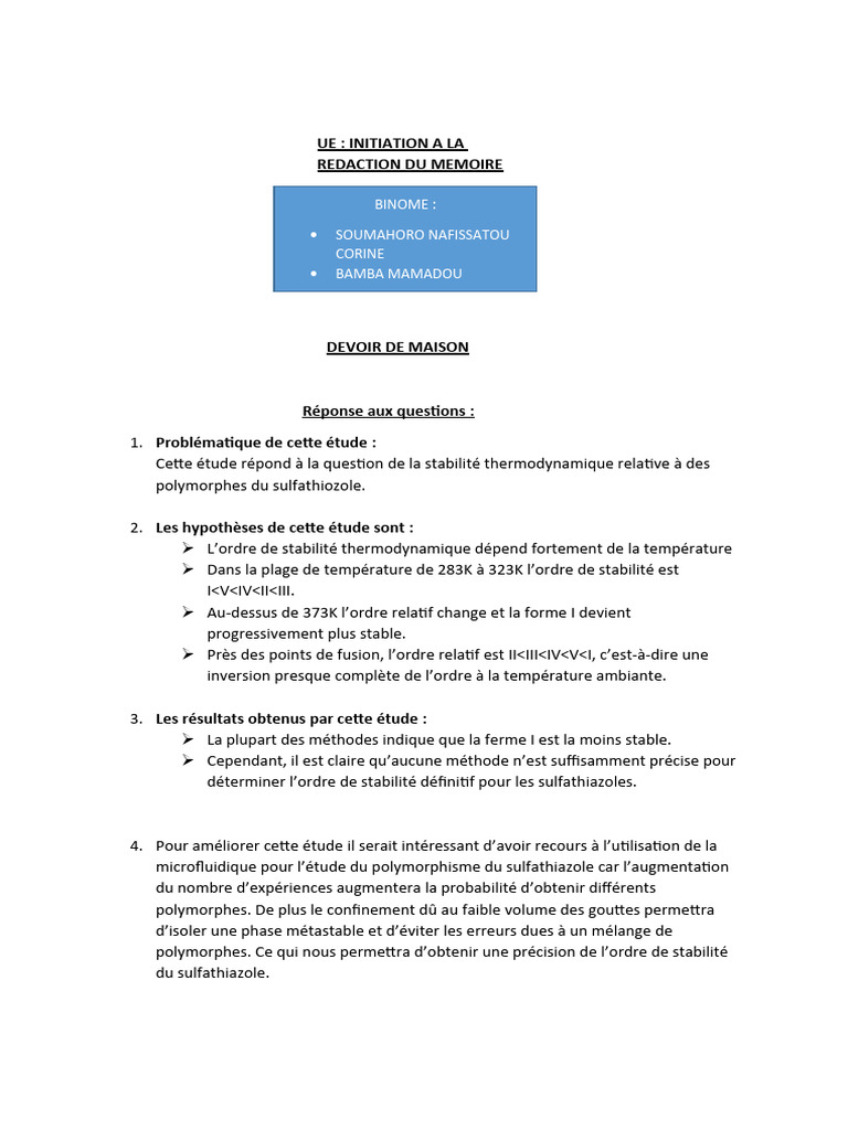 Devoir de Maison | PDF