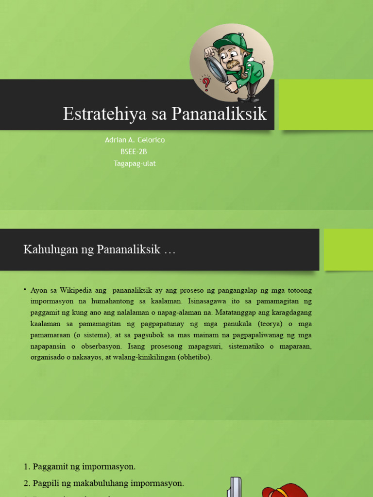 Estratehiya Sa Pananaliksik. Report | PDF