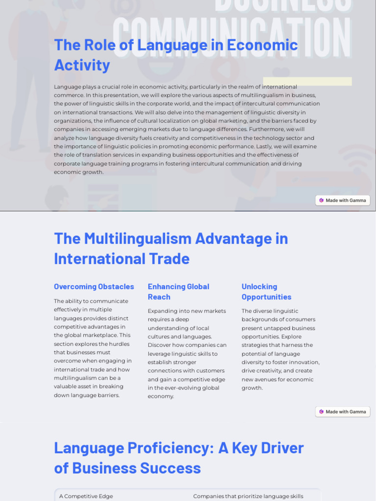 The Role of Language in Economic Activity | PDF