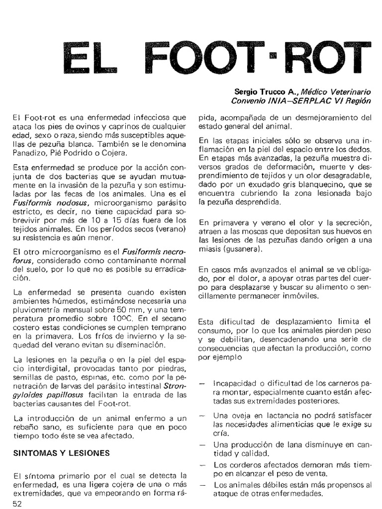 Prevención y Tratamiento del Foot-Rot | PDF