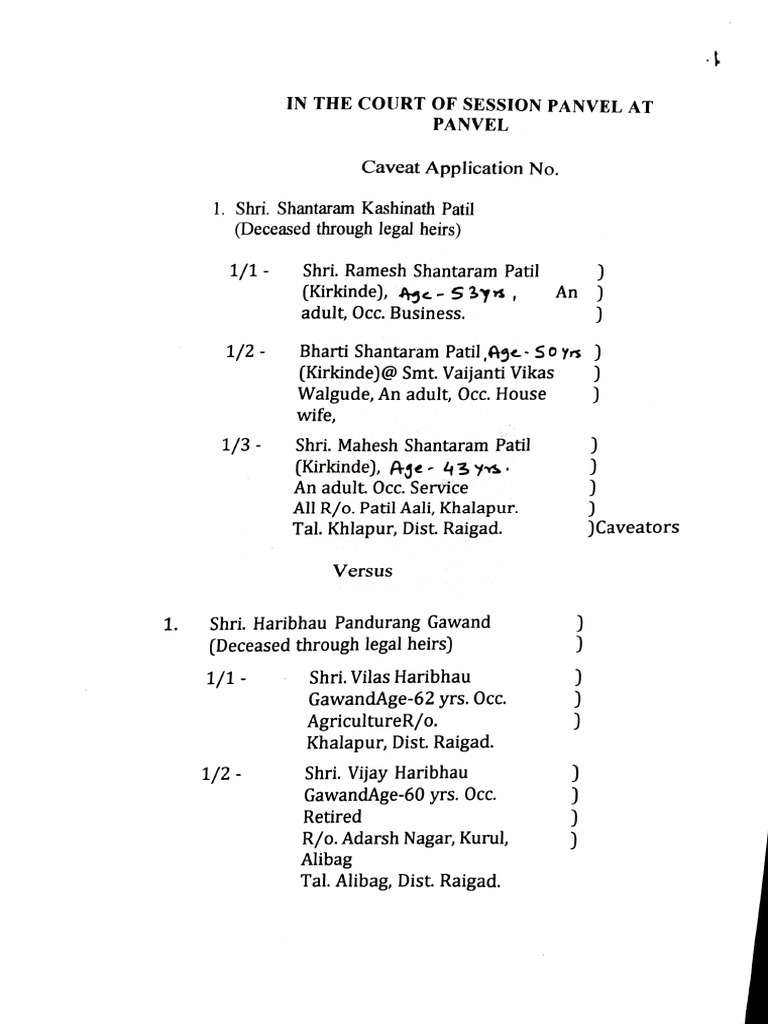 Panvel Court Caveat Application | PDF | Home & Garden