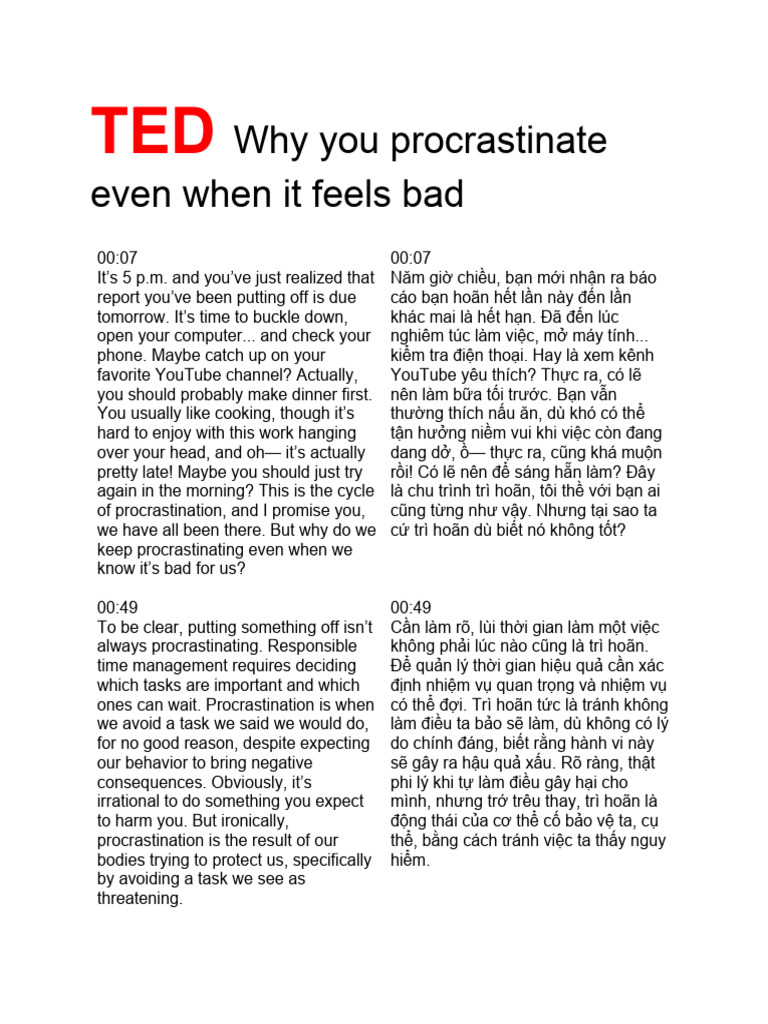 DAY 1 - Why You Procrastinate Even When It Feels Bad | PDF | Self ...