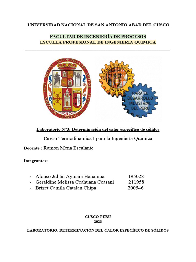 LAB CP de Solidos | PDF | Calor | Viscosidad
