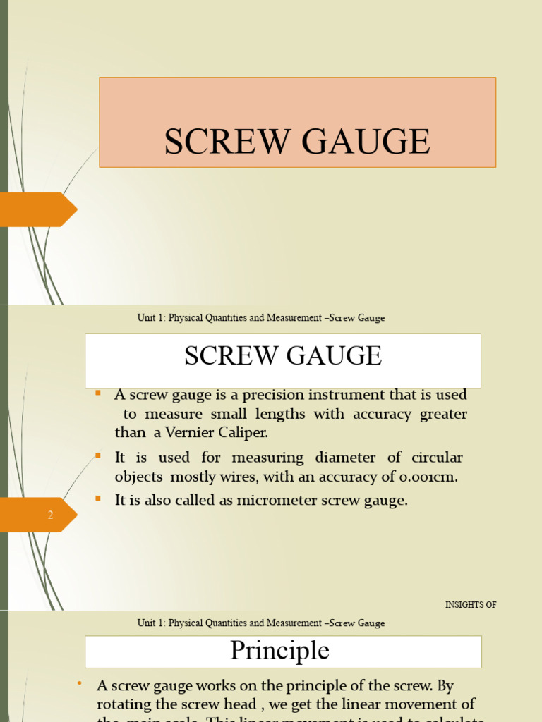 Understanding Screw Gauge Measurement | PDF | Technology & Engineering