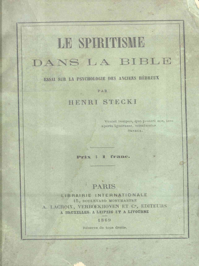 Le Spiritisme Dans La Bible | PDF