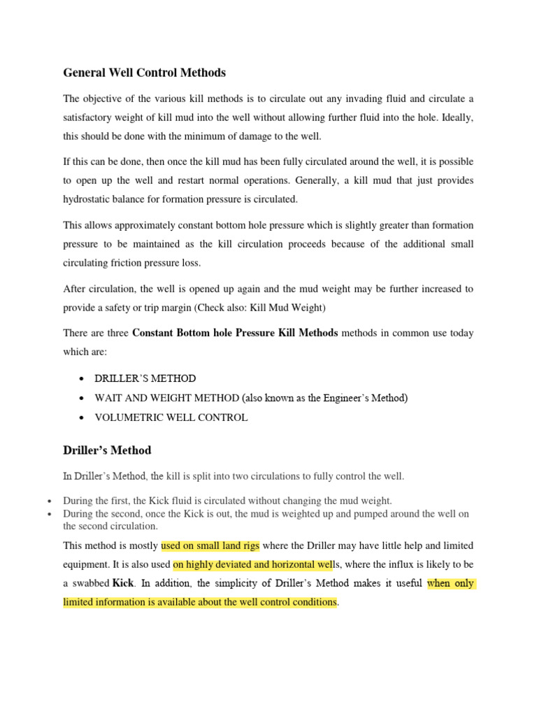 8 General Well Control Methods Pdf