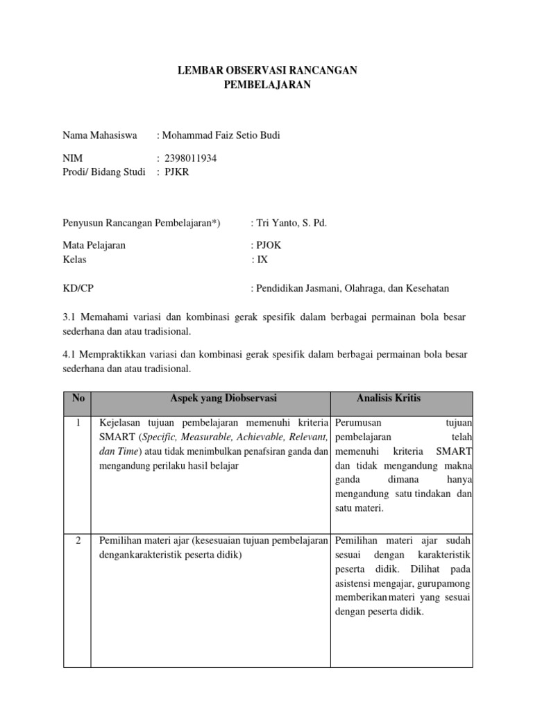 01.05.6-B4-4 Unggah LK 3 - Lembar Observasi Rancangan Dan Perangkat Pembelajaran - Siklus 1 ...