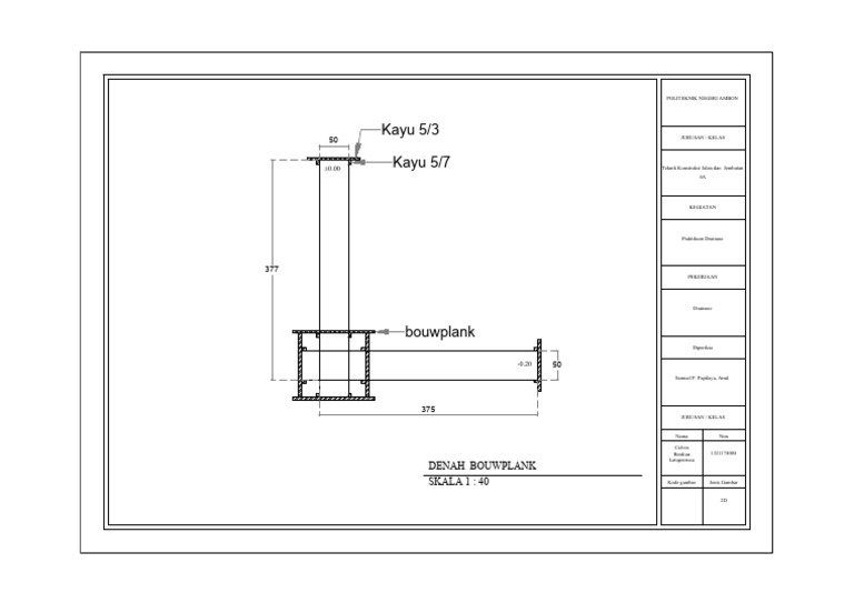 Denah Bouwplank untuk Drainase | PDF
