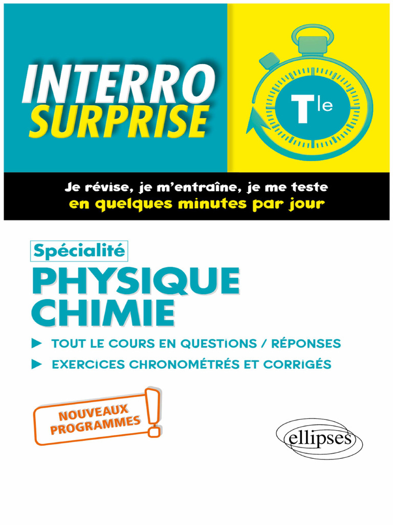 Ellipses Interro Surprise Specialite Physique Chimie | PDF