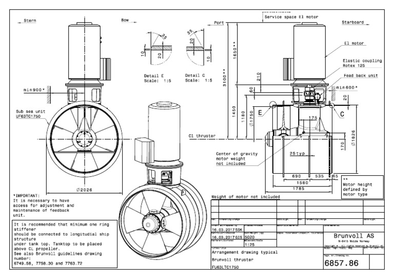 Brunvoll FU63LTC1750 Typical Drawing 6857.86 | PDF