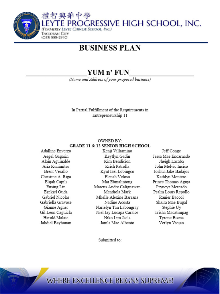 Business Plan Entrep 11 | PDF | Business | Business Economics