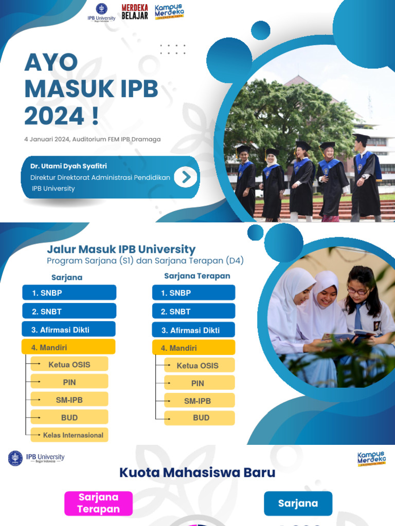DR Utami Dyah Syafitri - Ayo Masuk IPB 2024!-1 | PDF | Sains & Matematika | Teknologi & Rekayasa