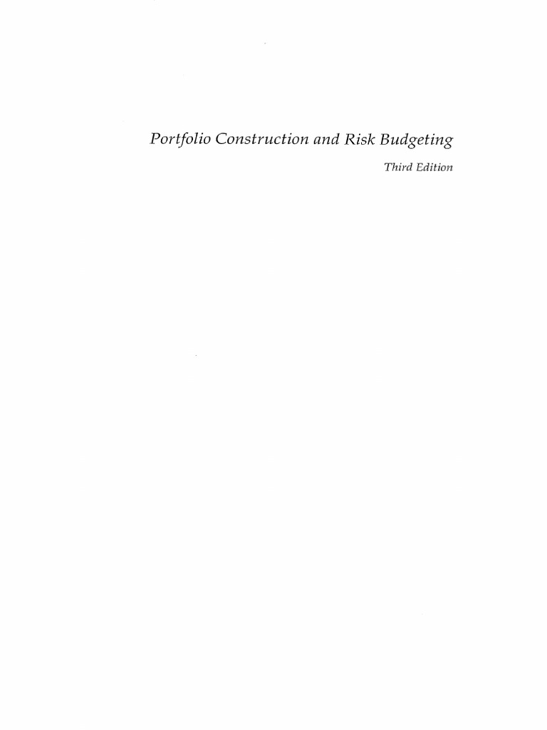 Portfolio Construction And Risk Budge Z Library Pdf