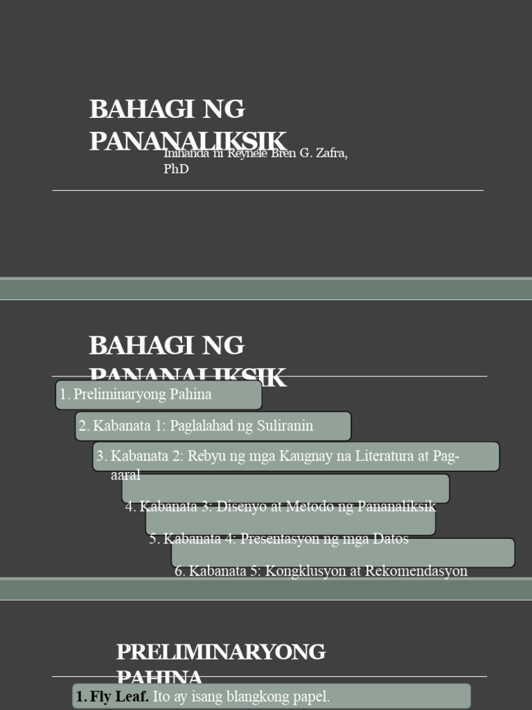 Bahagi NG Pananaliksik | PDF