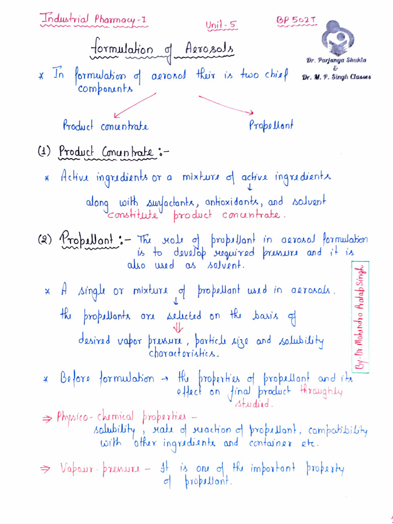 Formulation of Aerosols | PDF | Pressure | Physical Quantities