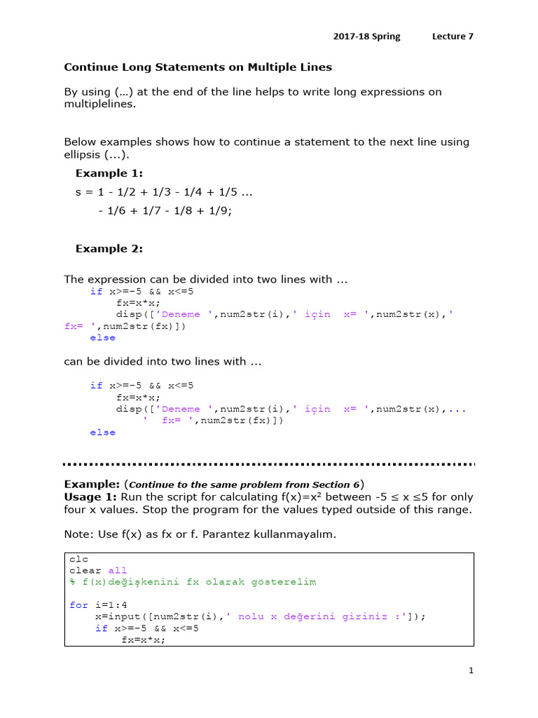 Matlab Lecture 7 2018 | PDF Matlab Lecture 7 2018 | PDF