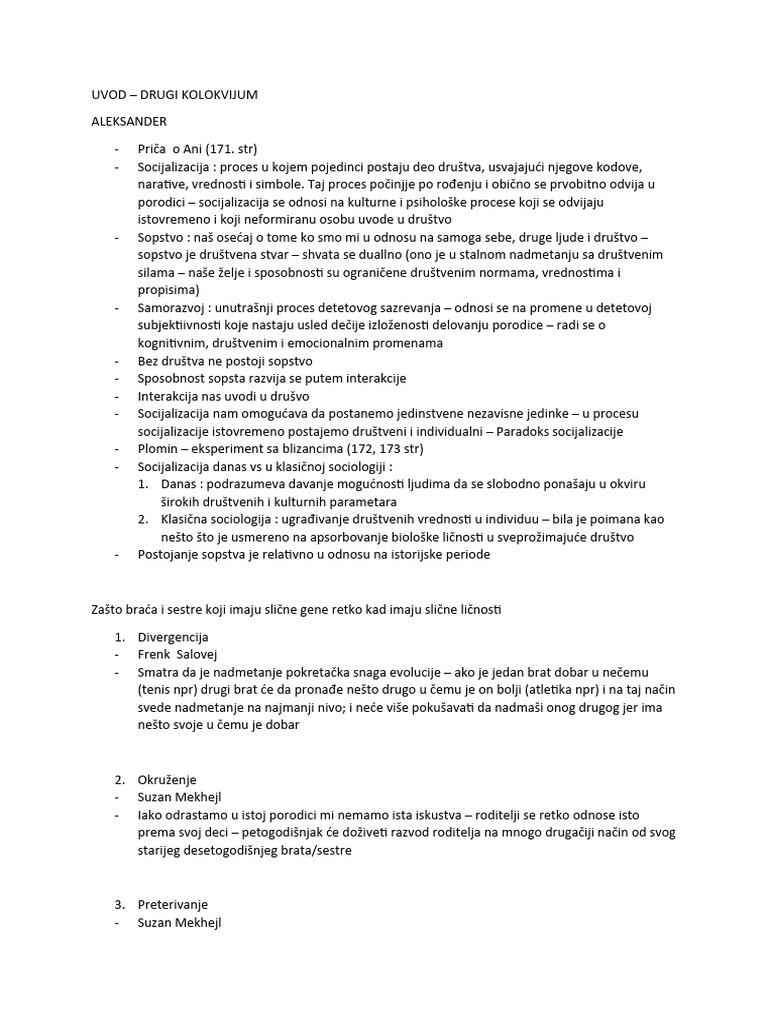 UVOD - 2. Kolokvijum | PDF