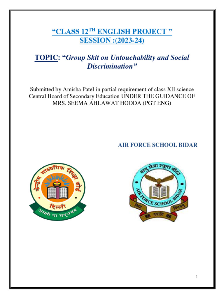 Class 12TH English Skit Project (5) 2 | PDF